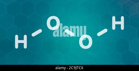 Hydrogen peroxide molecule. Reactive oxygen species (ROS). Used as ...