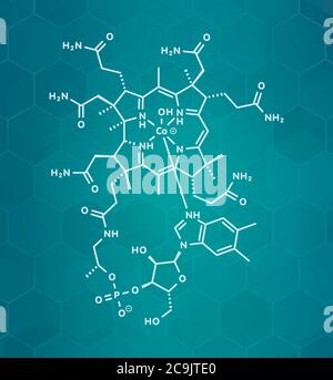 Hydroxocobalamin vitamin B12 molecule. Often given therapeutically in ...