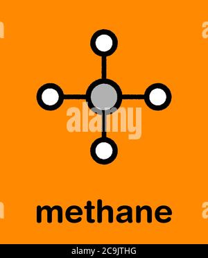 Methane natural gas molecule. Main component of natural gas and LNG ...