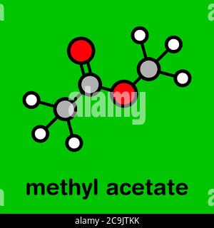 Methyl acetate solvent molecule. Stylized skeletal formula (chemical ...