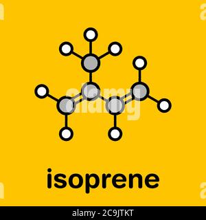 Chemical structure of isoprene, rubber (polyisoprene) building block ...