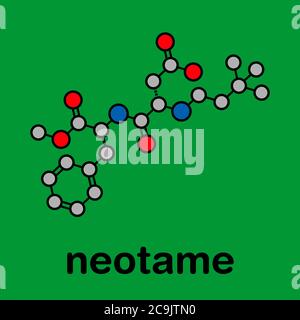 Neotame (E961) sugar substitute molecule. Stylized skeletal formula ...