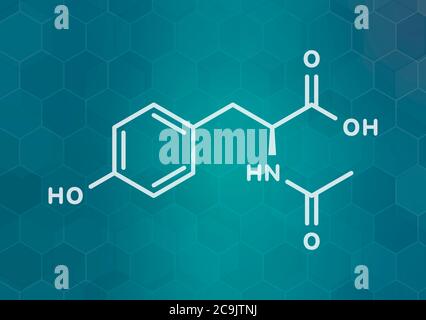 N-acetyl-tyrosine (NALT) molecule. Acetylated form of the amino acid ...