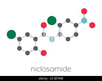 Niclosamide tapeworm drug molecule Stock Photo - Alamy