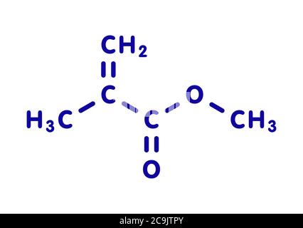Acrylic glass (pmma, poly(methyl methacrylate) ), chemical structure ...