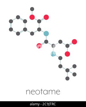 Neotame (E961) sugar substitute molecule. Skeletal formula Stock Photo ...
