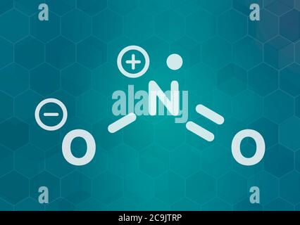 Nitrogen dioxide (NO2, NOx) toxic gas and air pollutant, molecular ...