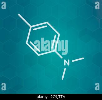 N,N-dimethyl-p-toluidine (DMPT) molecule. Commonly used as catalyst in ...