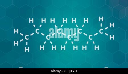 Octane hydrocarbon molecule. Component of petrol (gasoline). Blue ...