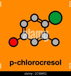 Chlorocresol (p-chlorocresol) antiseptic and preservative molecule ...