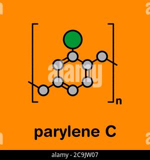 Parylene N polymer, chemical structure. Stylized skeletal formula ...