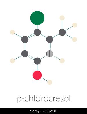 Chlorocresol (p-chlorocresol) antiseptic and preservative molecule ...
