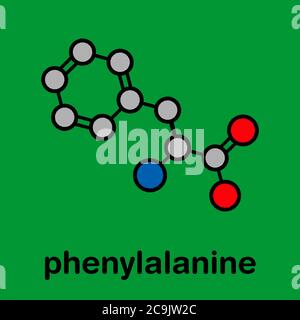 Phenylalanine (l-phenylalanine, Phe, F) amino acid molecule. 3D ...