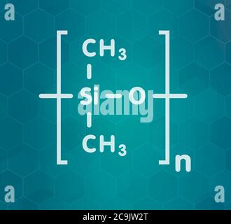 Silicone oil (polydimethylsiloxane, PDMS) silicone polymer, chemical ...