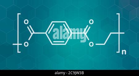 Polyethylene terephthalate (PET, PETE) polyester plastic, chemical ...