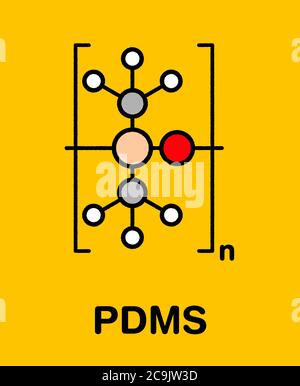 Silicone oil (polydimethylsiloxane, PDMS) silicone polymer, chemical ...