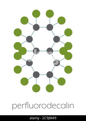 Perfluorodecalin fluorocarbon molecule. Used as component of artificial ...