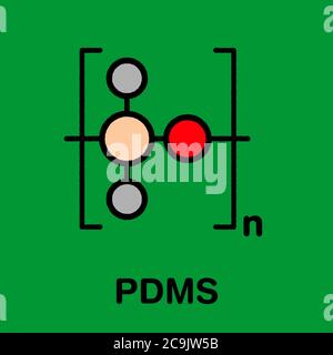 Silicone oil (polydimethylsiloxane, PDMS) silicone polymer, chemical ...