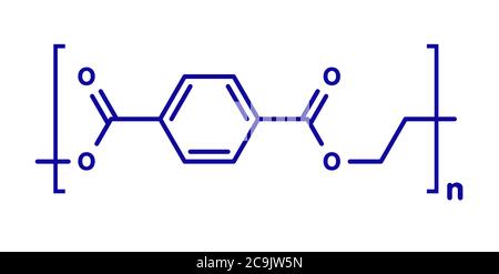 Polyethylene terephthalate (PET, PETE) polyester plastic, chemical ...