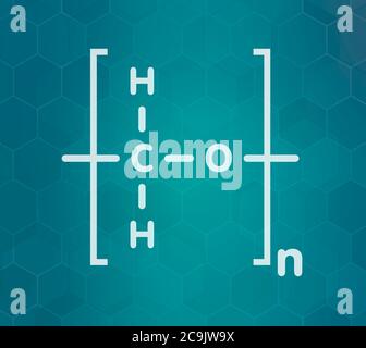 Polyoxymethylene, POM, acetal, polyacetal, polyformaldehyde molecule ...