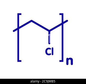 poly(vinyl chloride) plastic (PVC), chemical structure - linear Stock ...