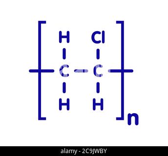 poly(vinyl chloride) plastic (PVC), chemical structure. Used in Stock ...