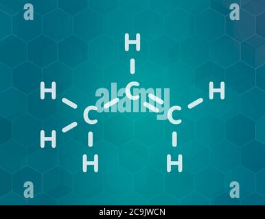 Chemical structure of propylene (propene), polypropylene (PP ...