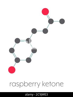 Raspberry ketone molecule. Primary aroma compound of raspberries. Used ...