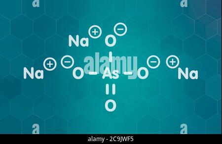 Sodium arsenate salt, chemical structure. Blue skeletal formula on ...