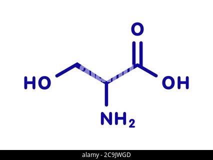 Serine (Ser, S) amino acid, molecular model. Amino acids are the ...