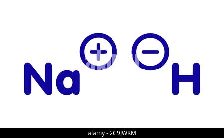 Sodium hydride, chemical structure. White skeletal formula on dark teal ...