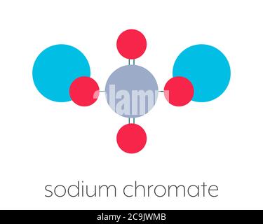 Sodium chromate, chemical structure. Stylized skeletal formula ...
