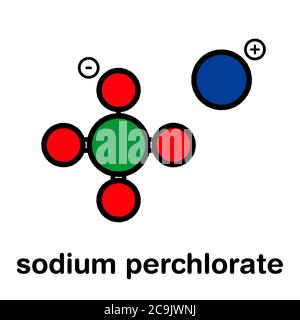 Sodium perchlorate, chemical structure. Stylized skeletal formula ...