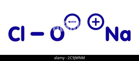 Sodium hypochlorite (NaOCl) molecule. Aqueous solution is known as ...