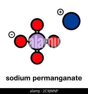 Sodium permanganate, chemical structure. Stylized skeletal formula ...