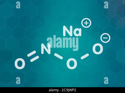 Peroxynitrite (sodium) reactive nitrogen species molecule. Formed by ...