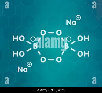 Sodium perborate. Used in detergents and bleaching products. Blue ...