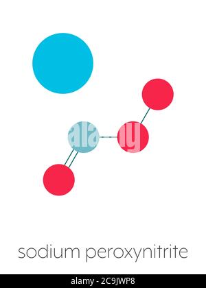 Peroxynitrite (sodium) reactive nitrogen species molecule. Formed by ...