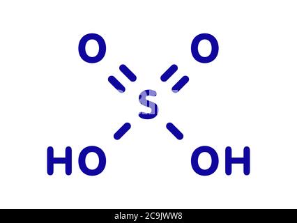 Sulfuric acid (H2SO4) strong mineral acid molecule. Atoms are Stock ...