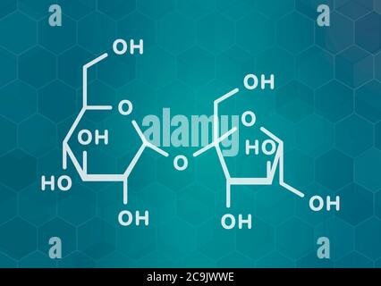 Chemical structure of sucrose, also known as table sugar and saccharose ...
