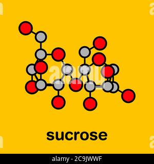 Chemical structure of sucrose, also known as table sugar and saccharose ...