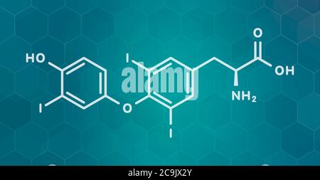Chemical structure of a triiodothyronine (T3) molecule, thyroid hormone ...
