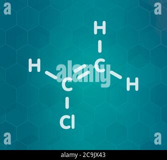 Chloroethene molecule, illustration Stock Photo - Alamy