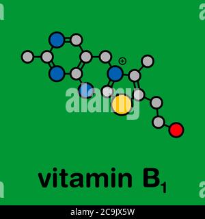 Vitamin B1 (thiamine) molecule. Skeletal formula Stock Photo - Alamy