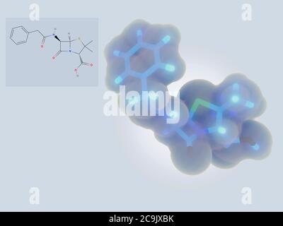 Molecule of the Antibiotic Penicillin, Derived from the Fungus ...