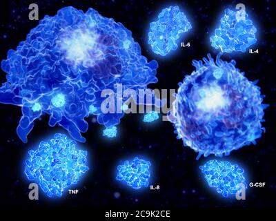 Cytokine storm, illustration Stock Photo - Alamy