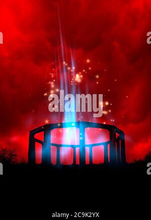 Nazi secret weapon, illustration. This is 'The Bell' (German: Die ...