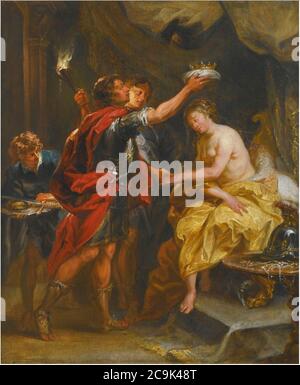 Alexander the Great Crowns Roxana - by Jan Van Boeckhorst Stock Photo ...