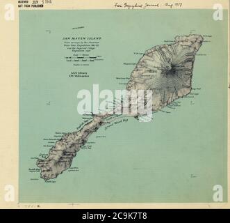 Jan Mayen map by RGS 1939 Stock Photo - Alamy