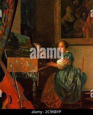 'Jan Vermeer van Delft 005' likely refers to one of the iconic ...